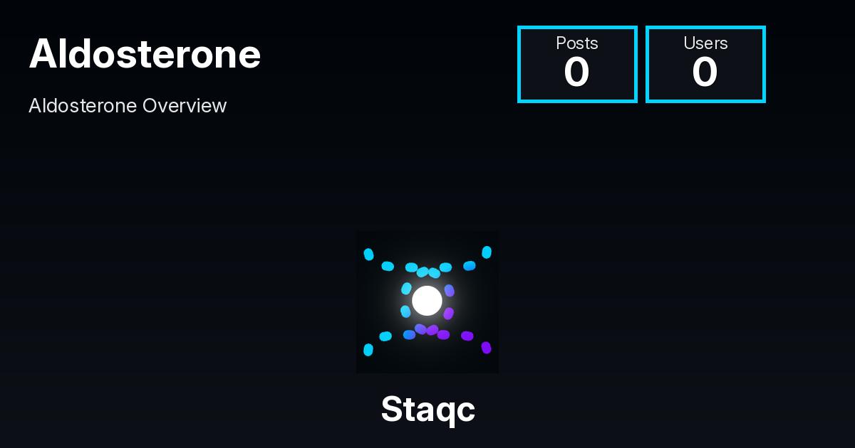 Aldosterone | Staqc | Track and Analyze Your Health Data