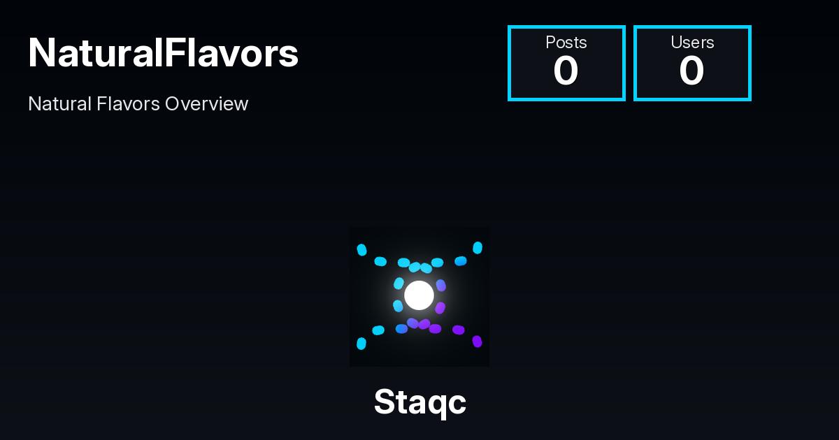 Natural Flavors | Supplement DetailsStaqc | Track and Analyze Your ...