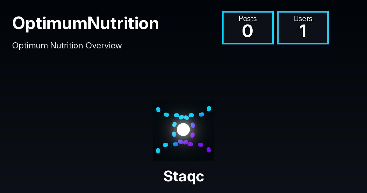 Optimum Nutrition | Supplement DetailsStaqc | Track and Analyze Your ...