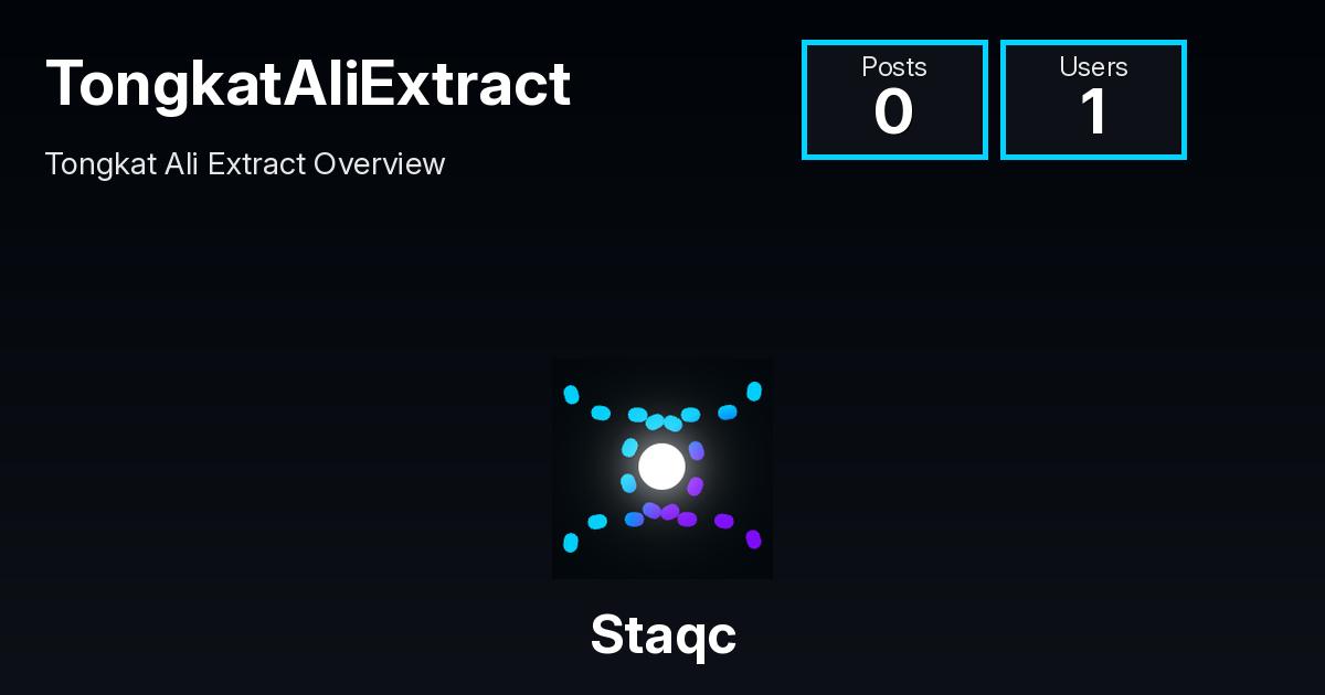 Tongkat Ali Extract | Supplement DetailsStaqc | Track and Analyze Your ...