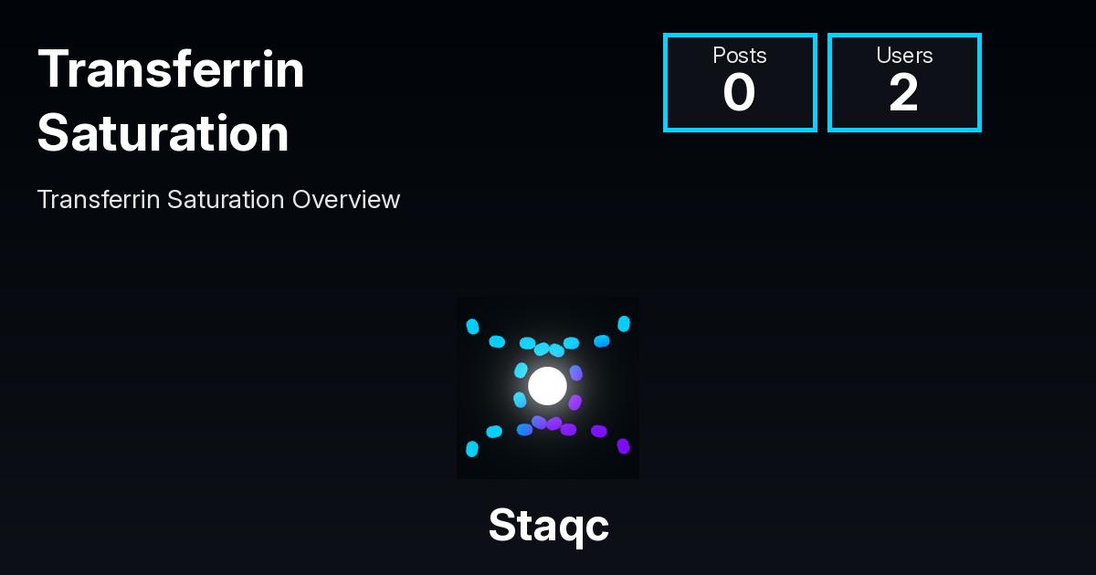 Transferrin Saturation | Staqc | Track and Analyze Your Health Data